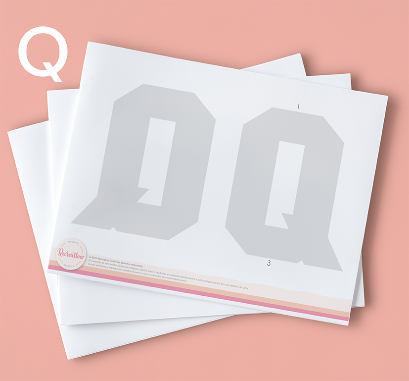 Molde editable “Q” - Recreativa
